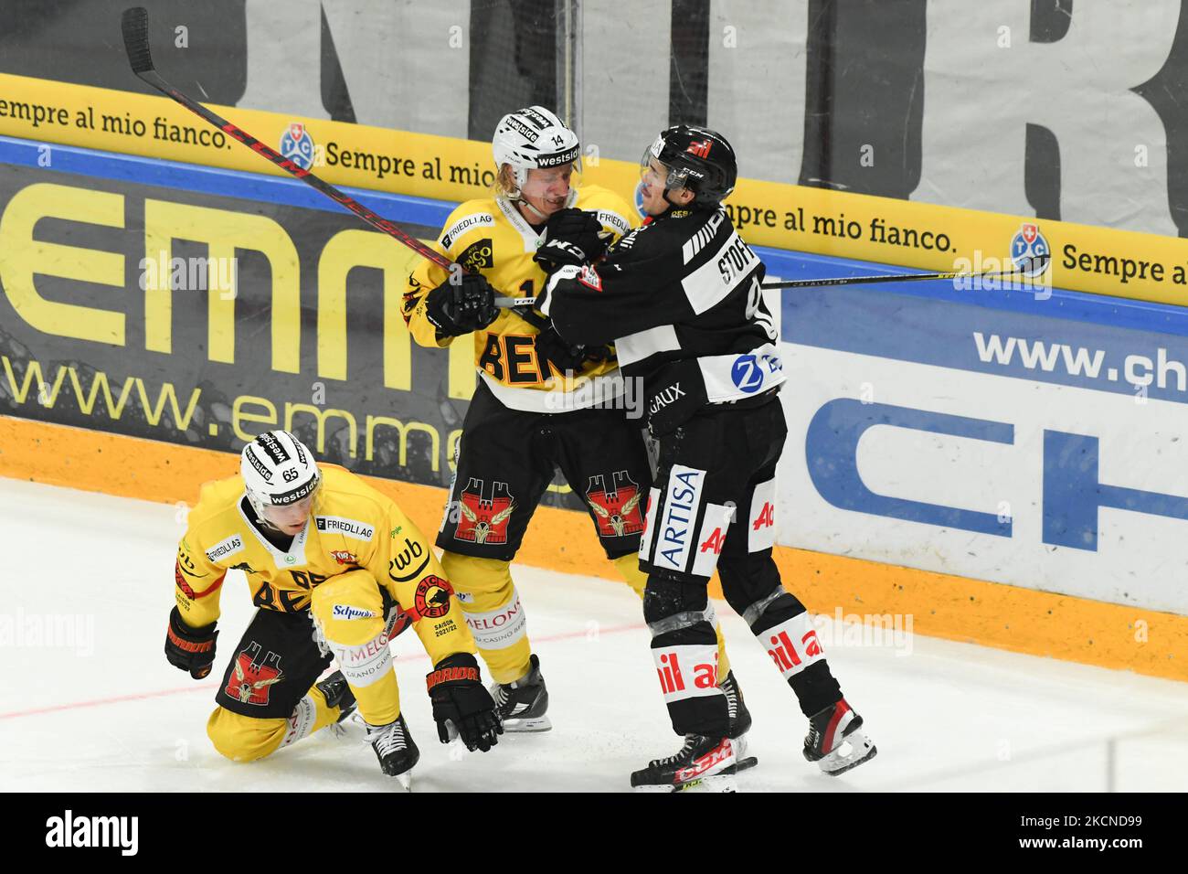 Gerber Colin SC Berna and YVES STOFFEL Lugano Hockey HC Lugano Vs. SC ...