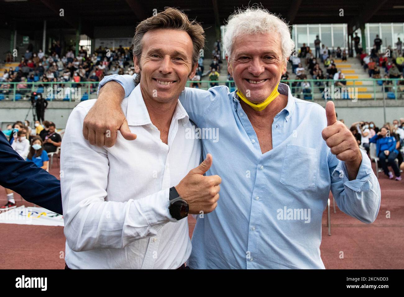 Left lamont marcell jacobs coach paolo camossi hi-res stock photography ...