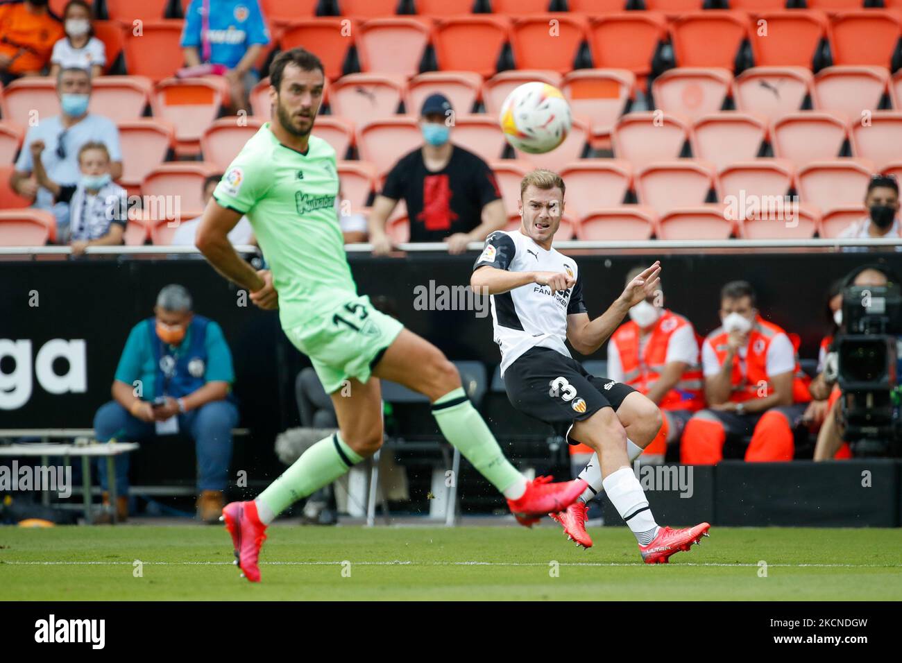 Toni Lato of Valencia CF in action during the La Liga match between ...