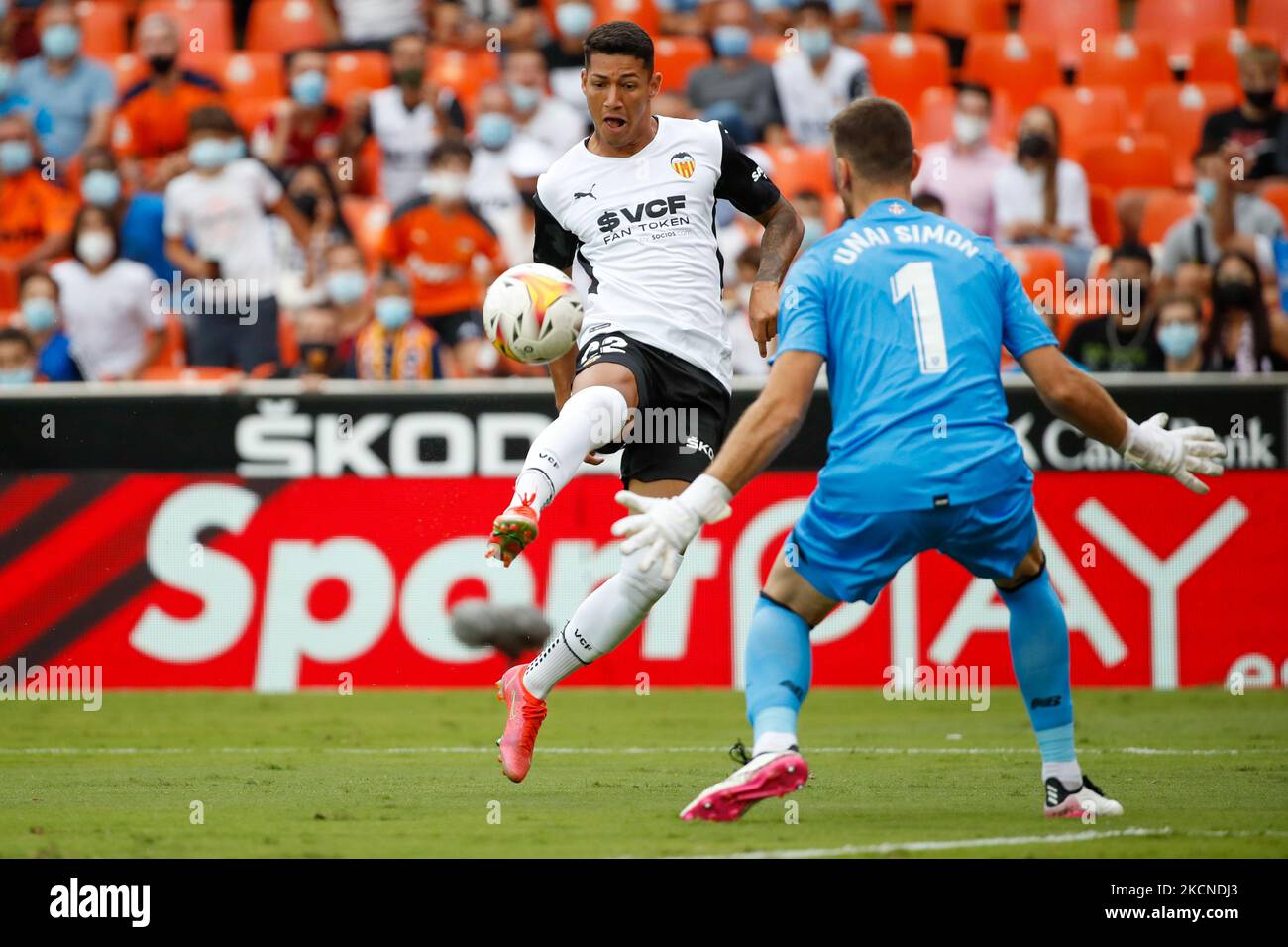 Marcos Andre of Valencia CF in actionduring the La Liga match between ...