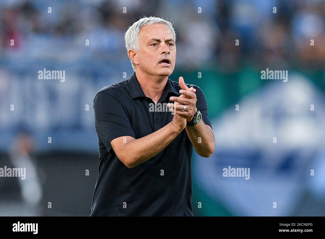 Jose' Mourinho manager of AS Roma gestures during the Serie A match ...