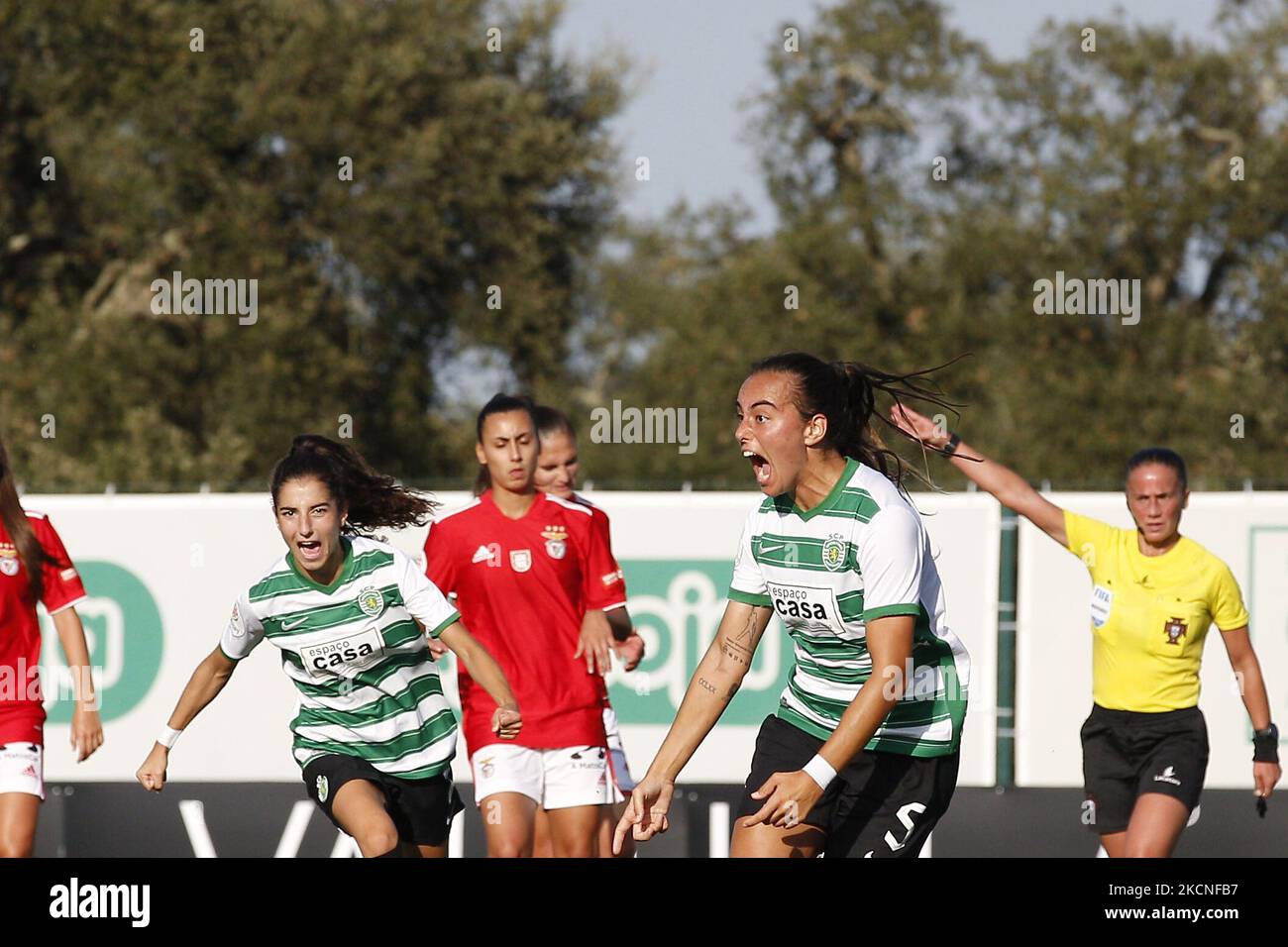 Joana Marchao celebrates her 2-0 goal during the match for Liga BPI ...