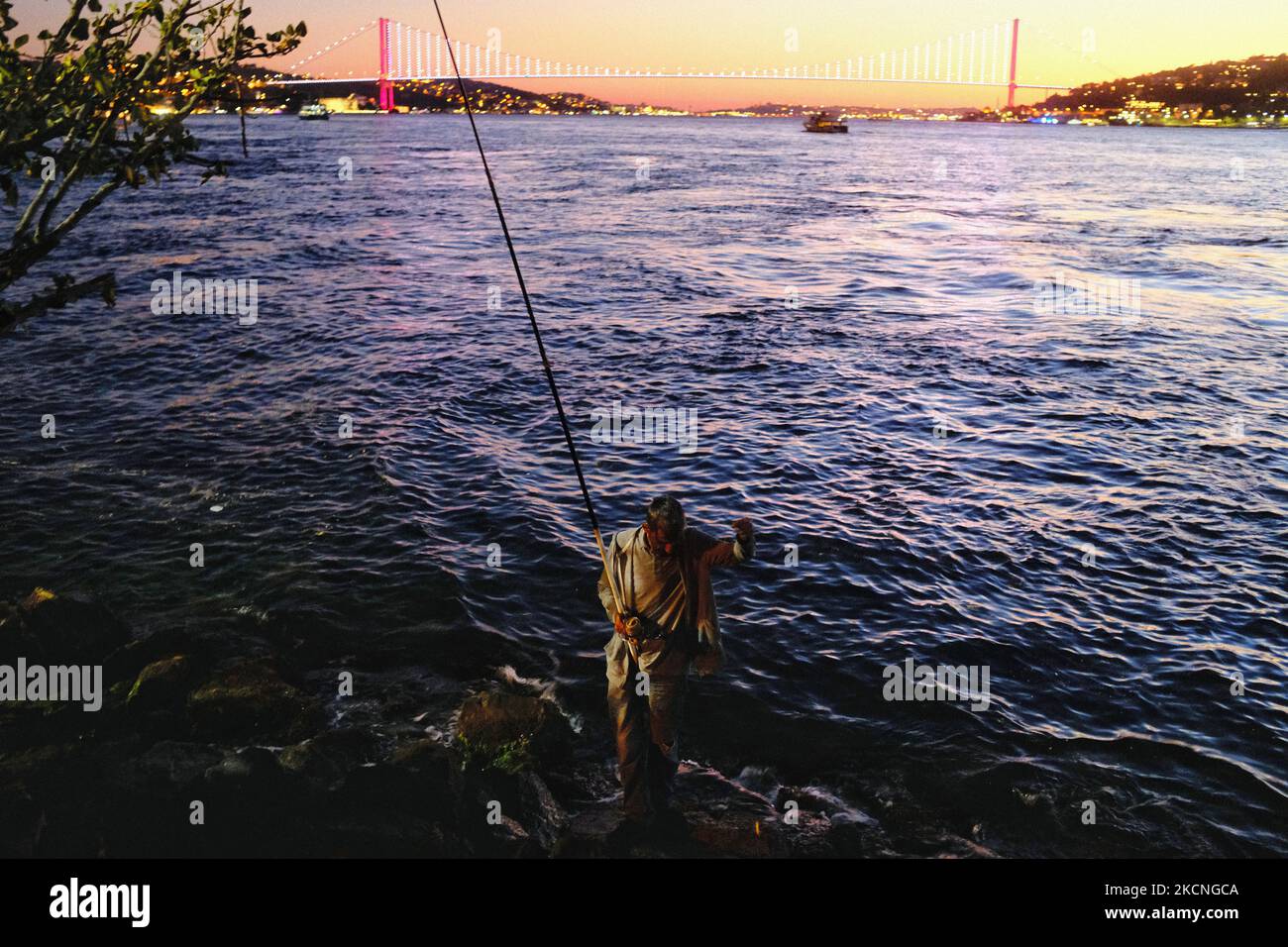 The man who came to fish at Kuleli in Istanbul September 26, 2021 ...