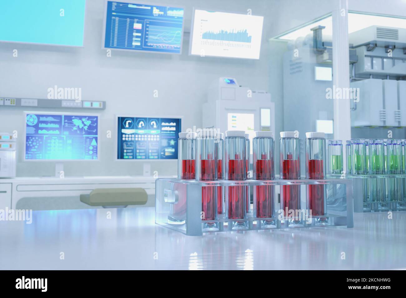 3d rendering white futuristic laboratory in semiconductor manufacturing ...