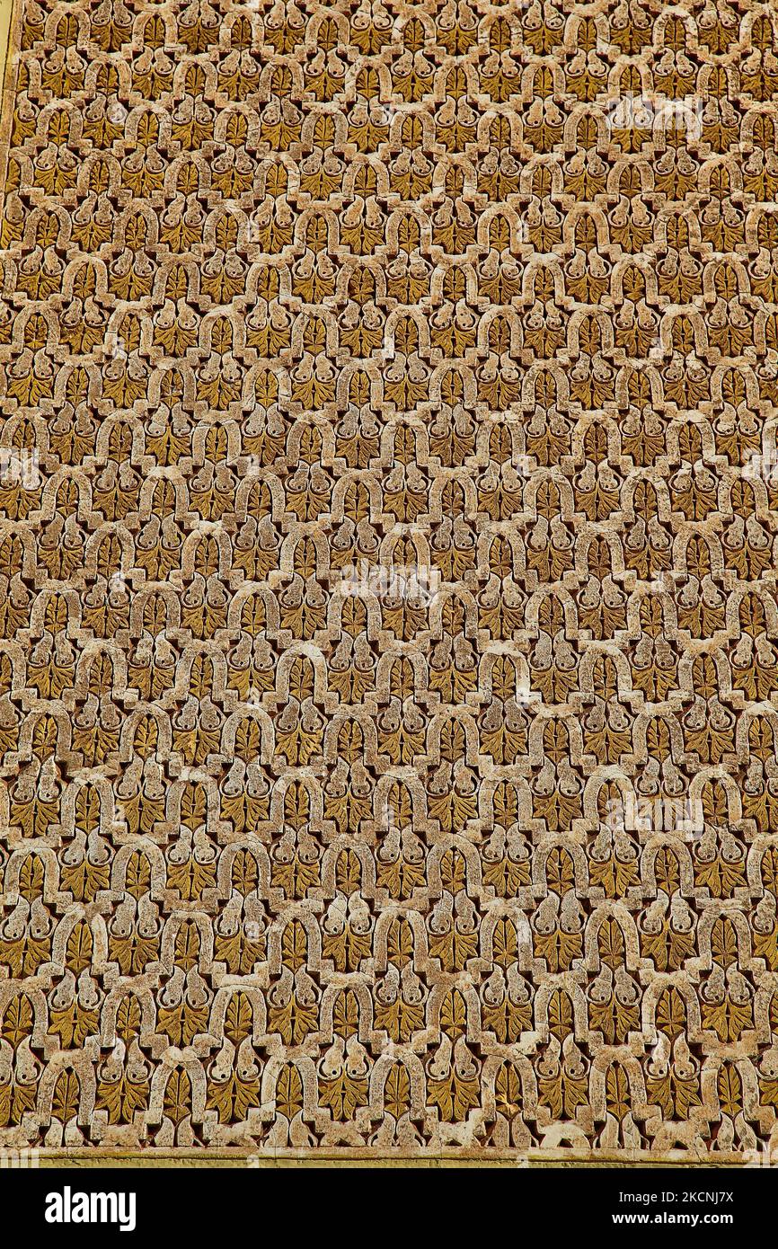 Mosaic pattern adorning a wall at the Mausoleum of Moulay Ali Cherif in ...