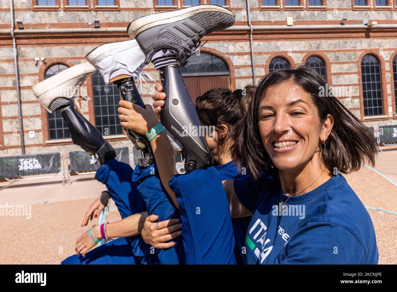 The Italian Paralympic athletes Martina Caironi, Ambra Sabatini, and ...