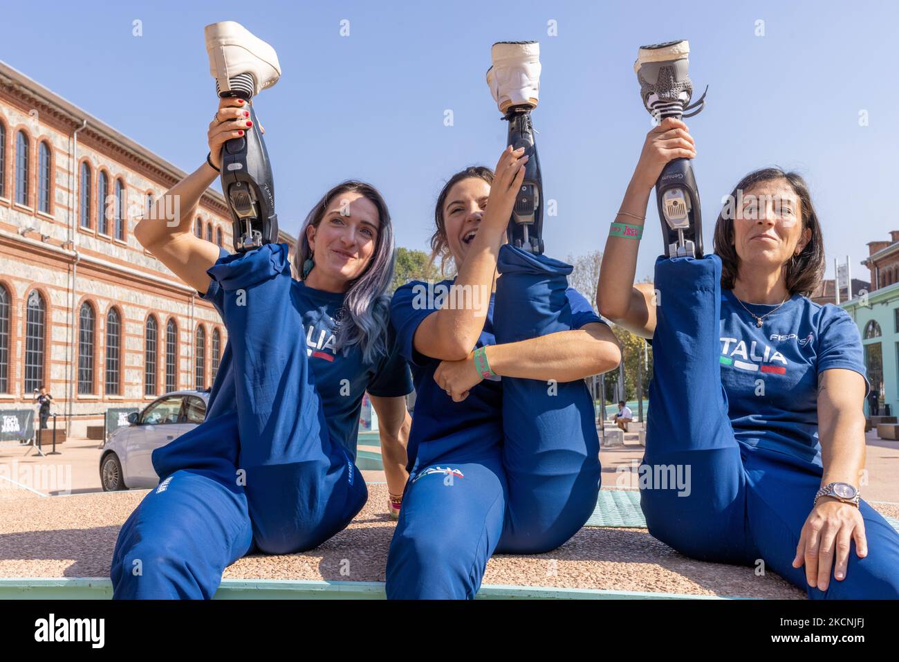 The Italian Paralympic athletes Martina Caironi, Ambra Sabatini, and ...