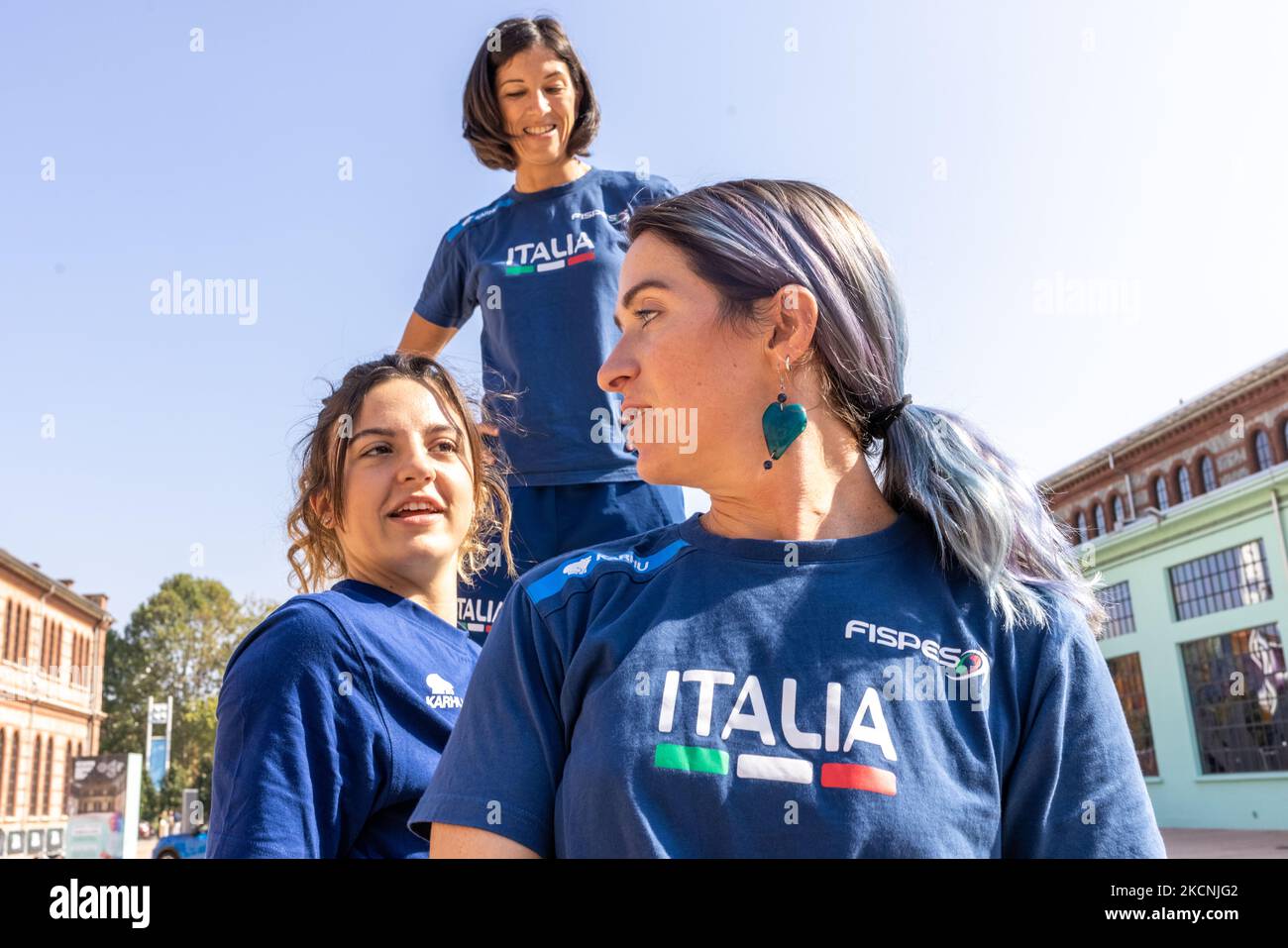 The Italian Paralympic athletes Martina Caironi, Ambra Sabatini, and ...