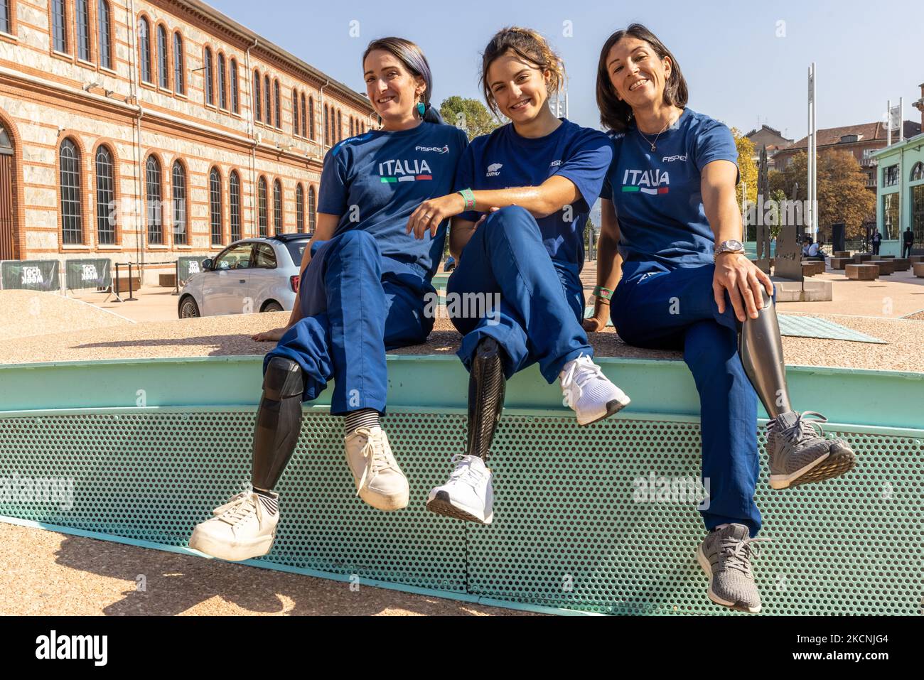 The Italian Paralympic athletes Martina Caironi, Ambra Sabatini, and ...