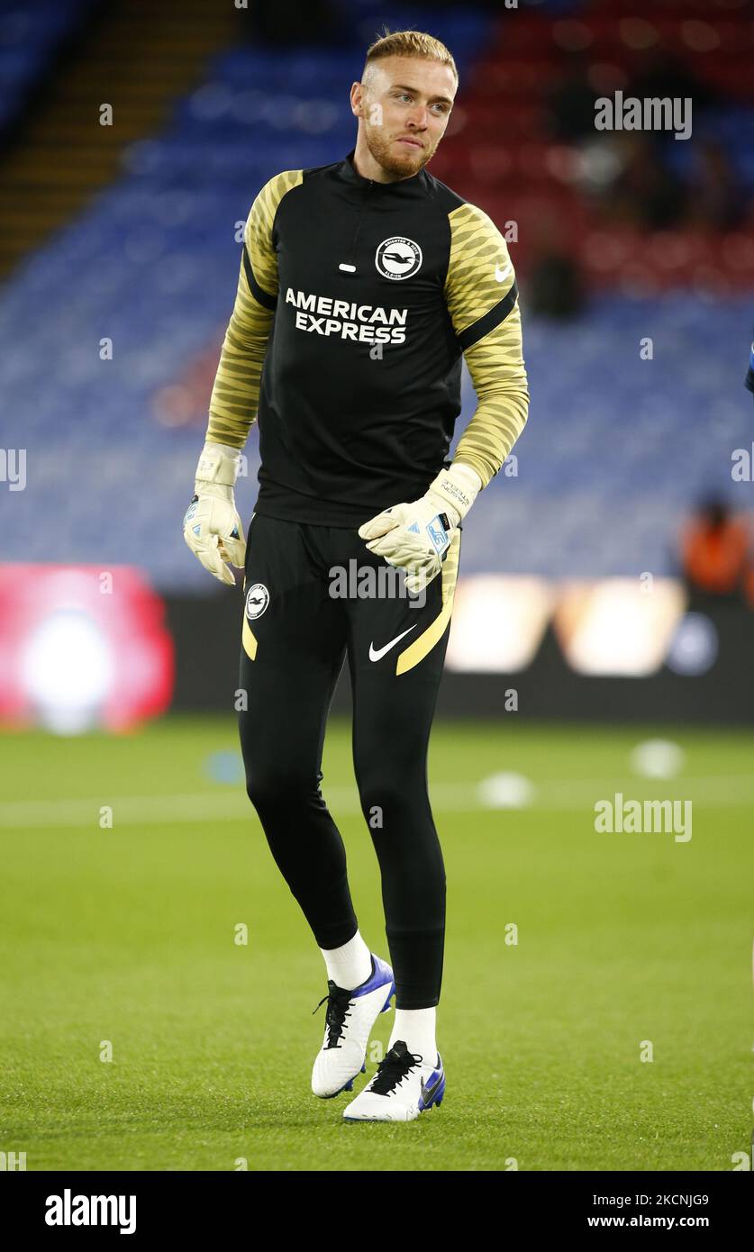 Brighton & Hove Albion's Jason Steele during the pre-match warm-up ...