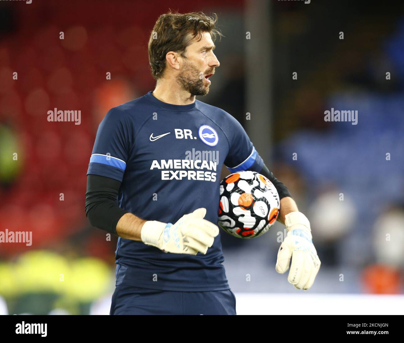 Goalkeeping coach Ben Roberts of Brighton and Hove Albion during ...