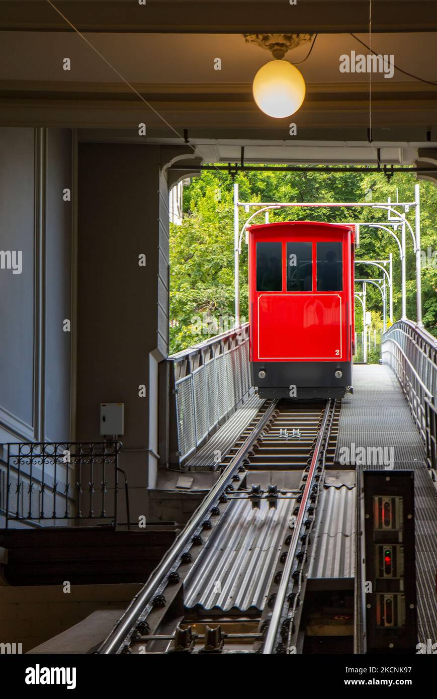 Red funicular in Zurich, Switzerland Stock Photo - Alamy