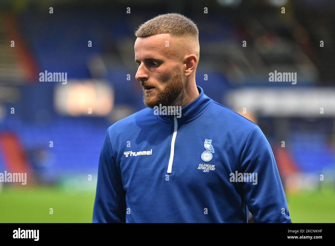 Oldham Athletic's Jack Stobbs before the EFL Trophy match between ...