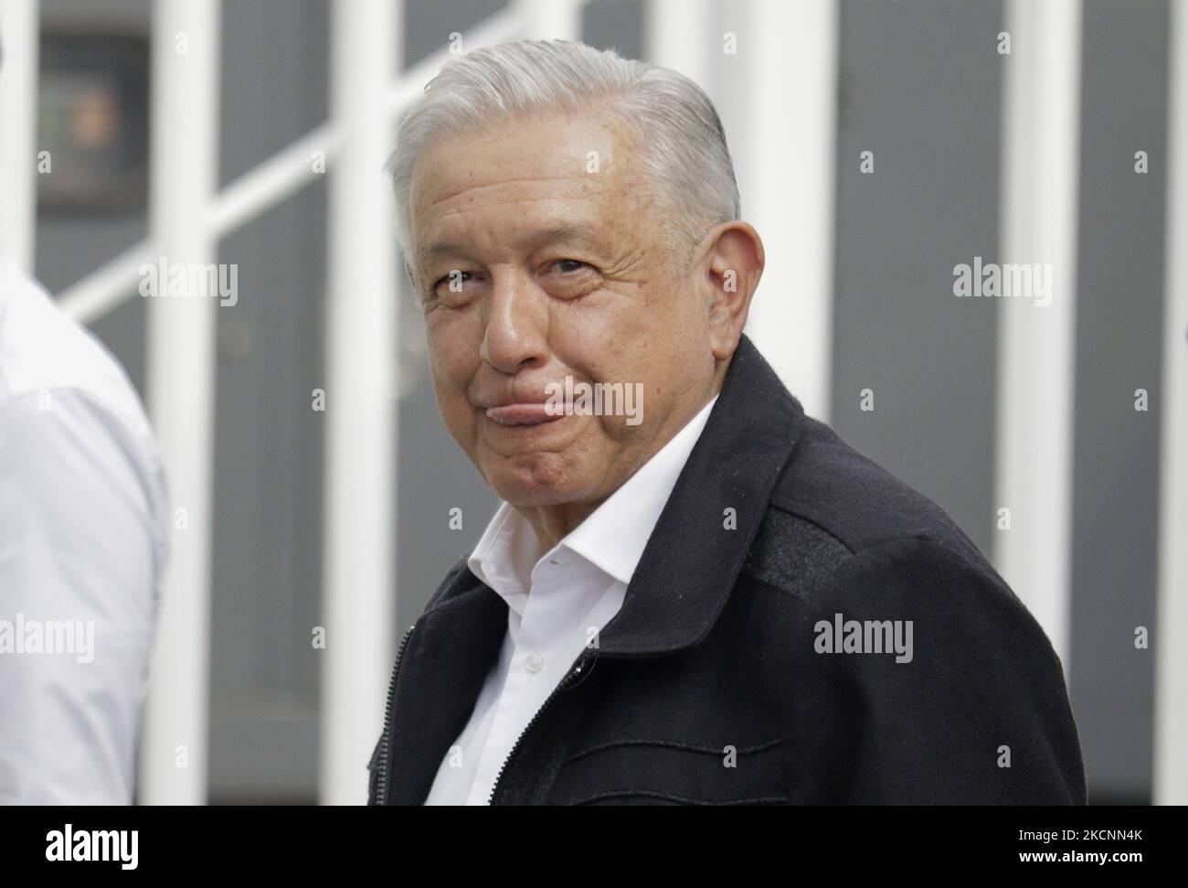 Andrés Manuel López Obrador, President of Mexico, sticks his tongue out ...