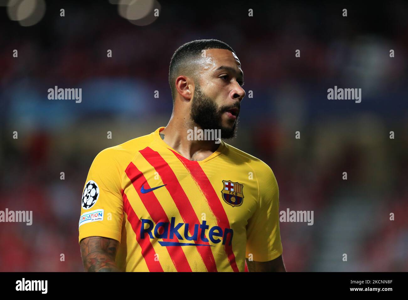 Memphis Depay of FC Barcelona in action during the UEFA Champions ...