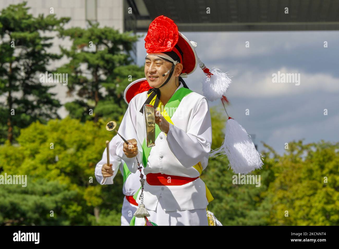 Sep 30, 2021-Seoul, South Korea-Musicians performs about Nongak ...