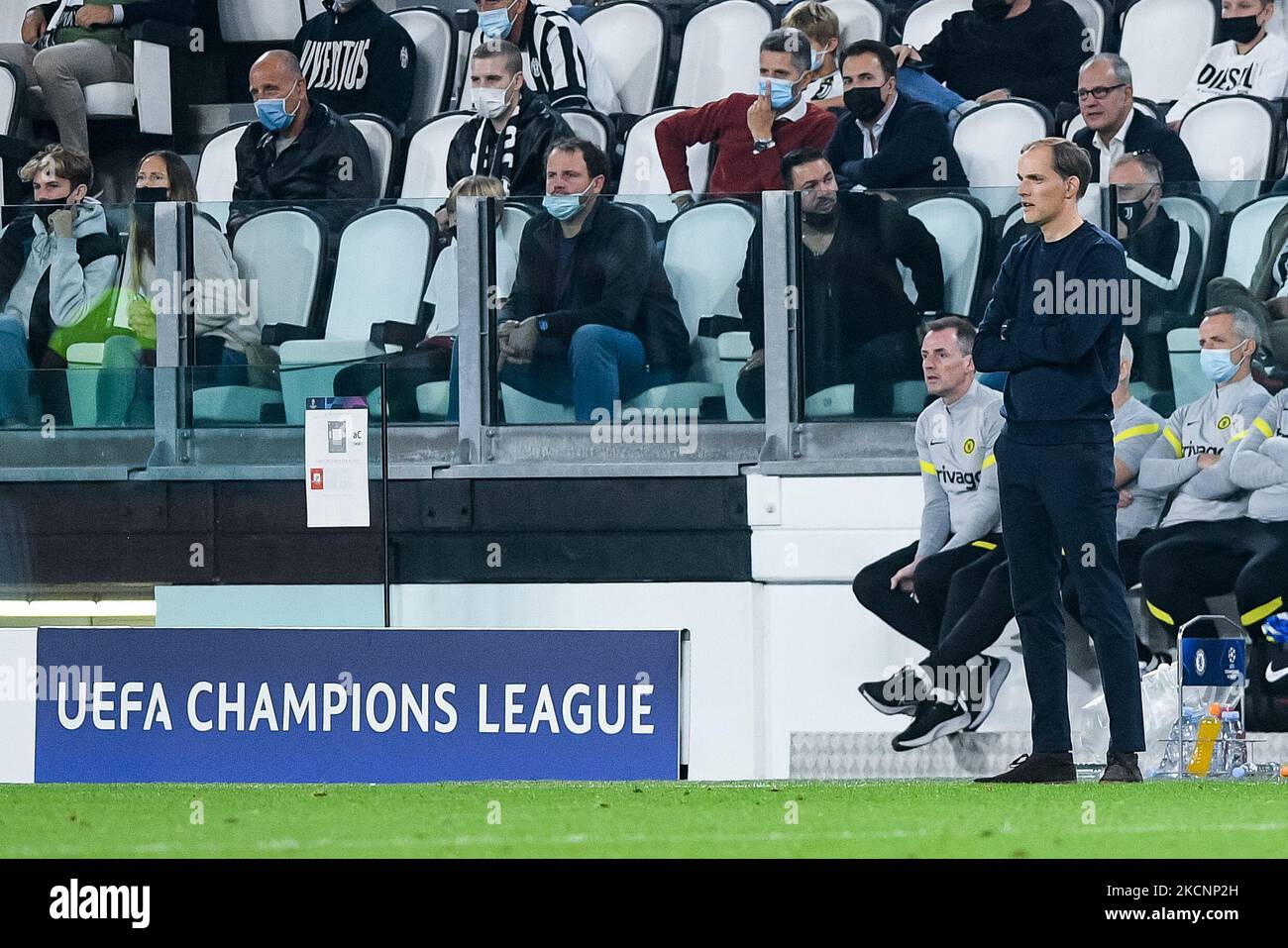Thomas Tuchel manager of Chelsea FC looks on during the UEFA Champions ...