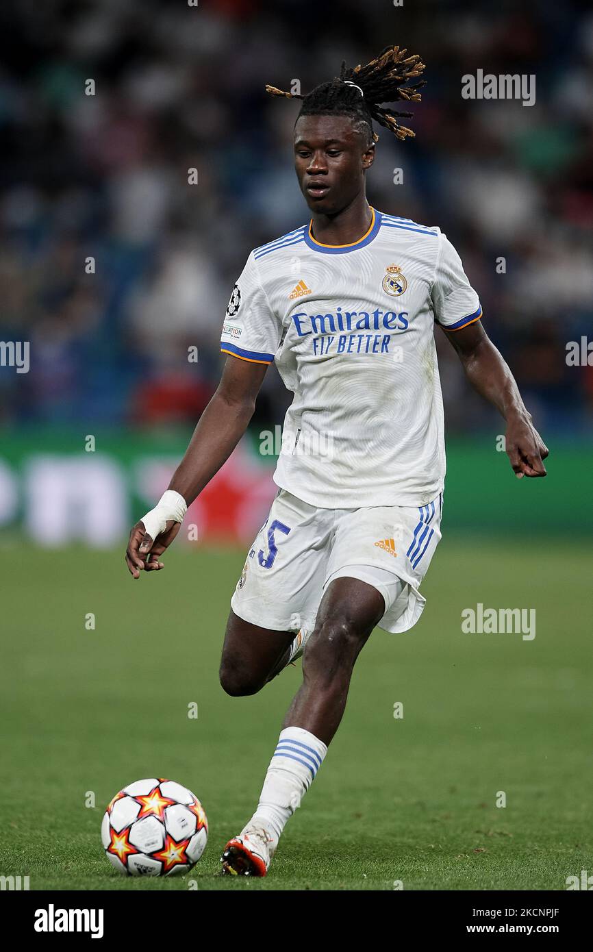 Eduardo Camavinga of Real Madrid controls the ball during the UEFA ...