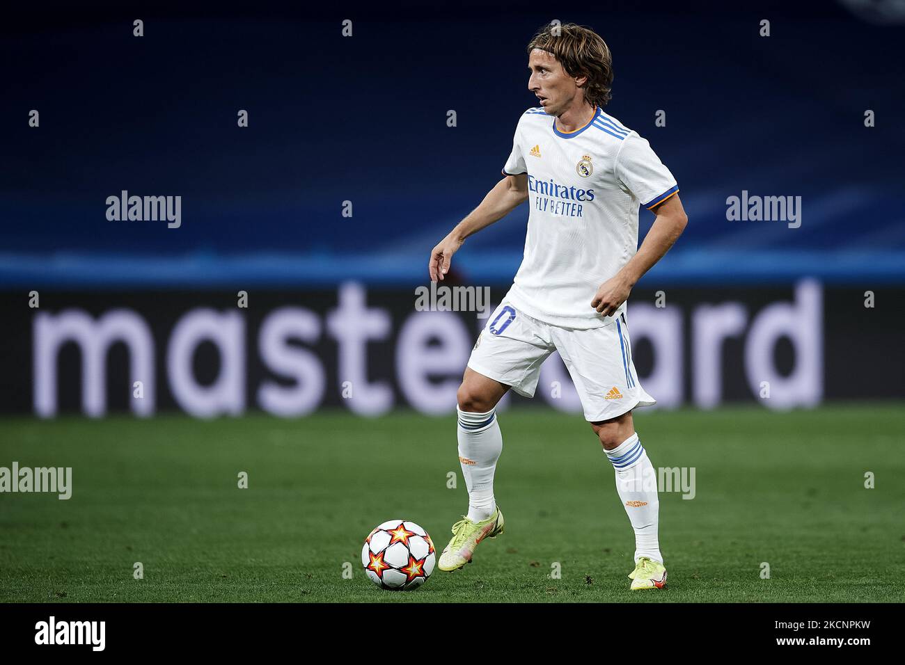 Luka Modric of Real Madrid controls the ball during the UEFA Champions ...