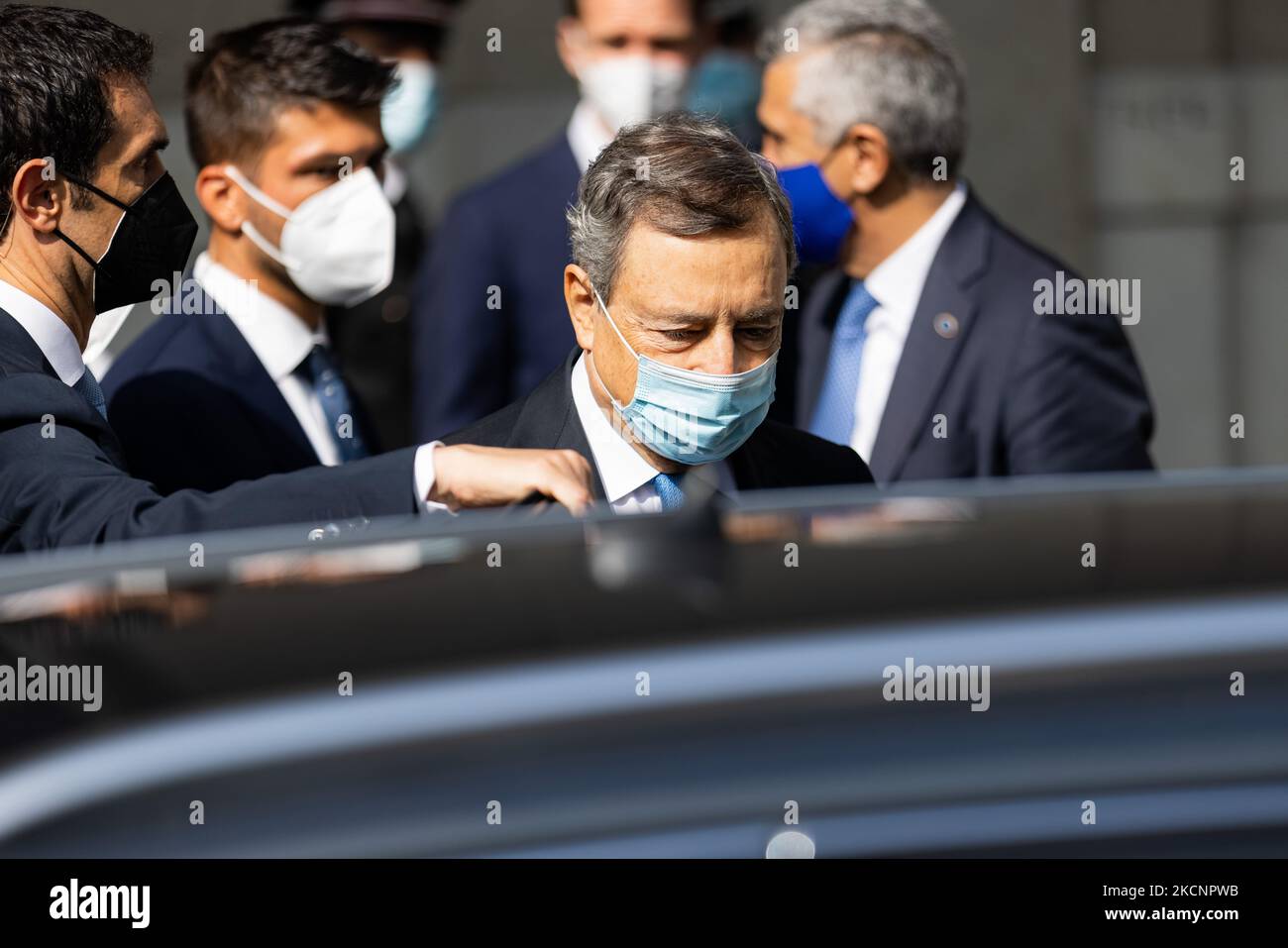 Italian Prime Minister Mario Draghi visits the Shoah Memorial, Binario ...