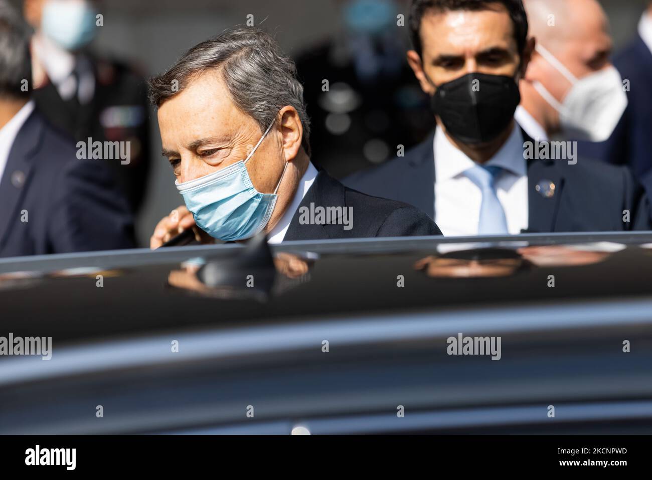 Italian Prime Minister Mario Draghi visits the Shoah Memorial, Binario ...