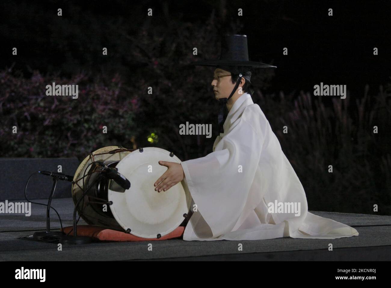Sep 30, 2021-Seoul, South Korea-A Musicians performs about Daegeum ...