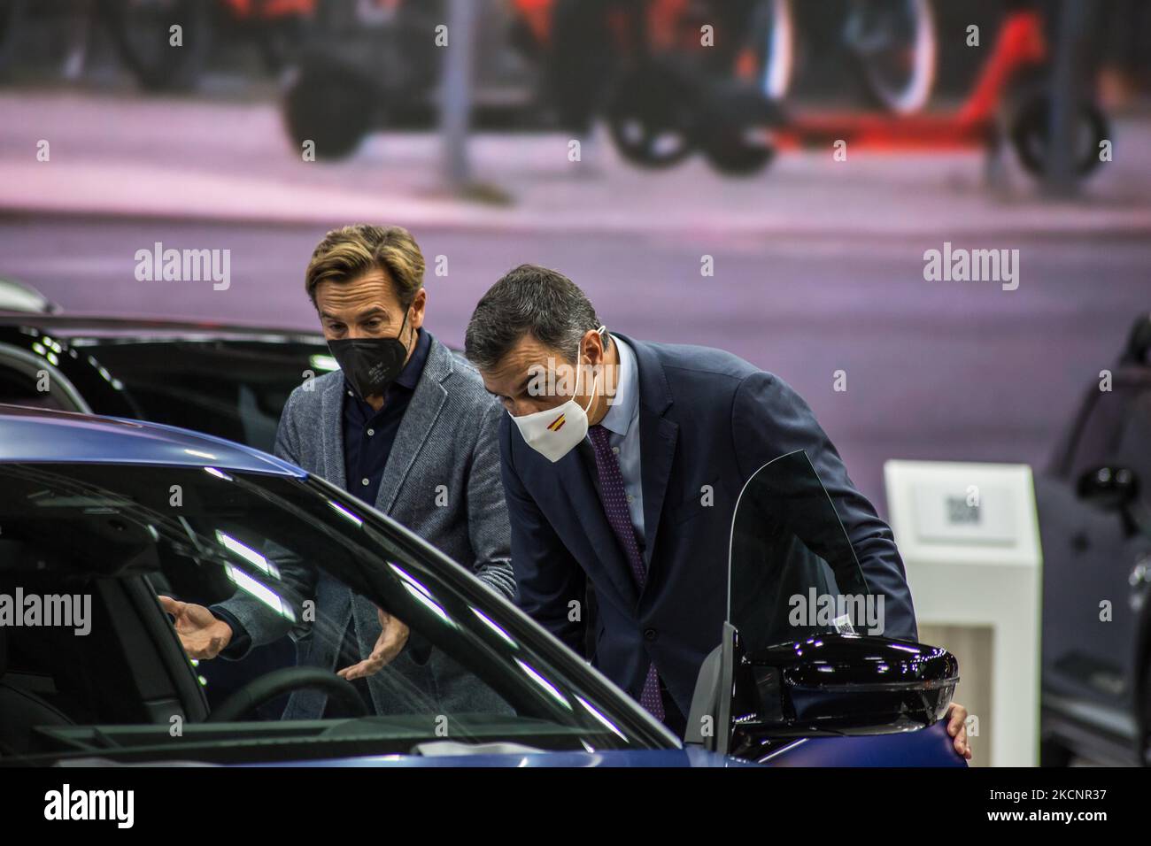 Spanish President Pedro Sanchez is seen visited the inauguration of ...