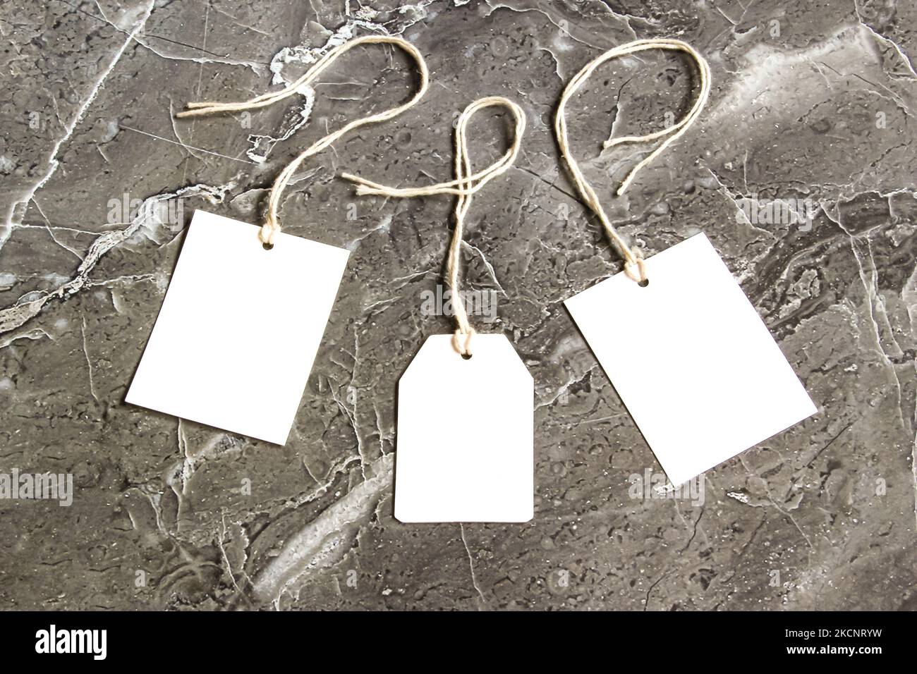 Rectangle tag mockup, square tag mockup with white card, close up ...