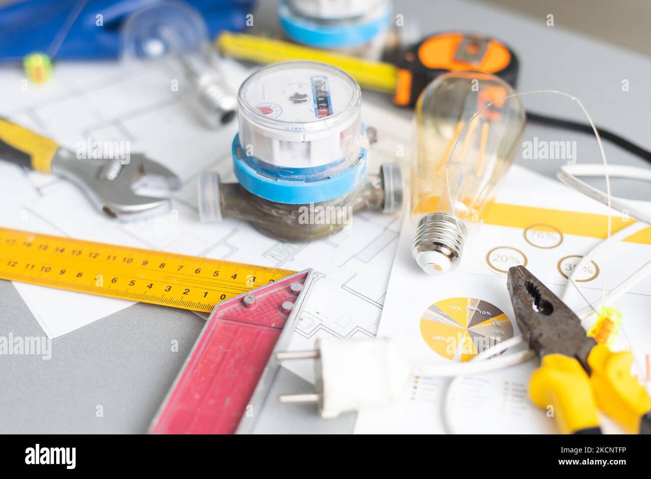 plan design sketchy and instruments Stock Photo - Alamy