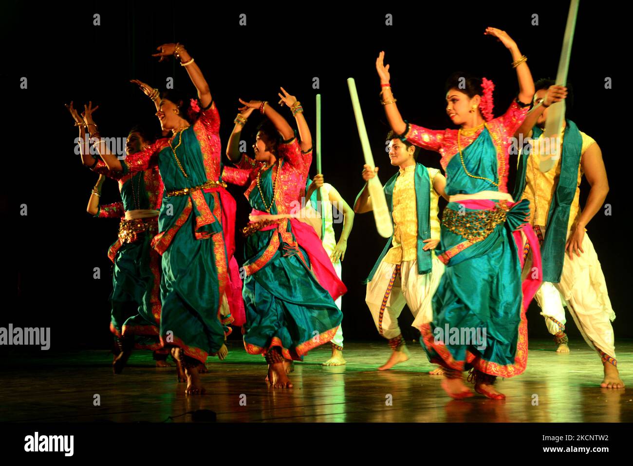 Bangladeshi artist performing in a cultural program at Shilpakala ...
