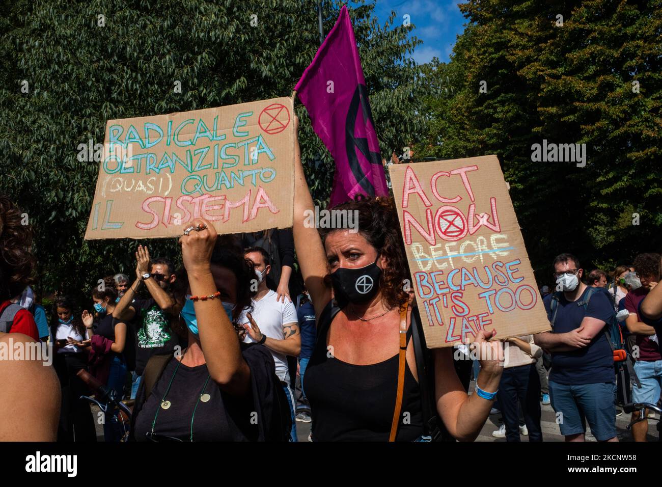 01/10/2021 Milano, Italy Protesters of Fridays For Future during the ...