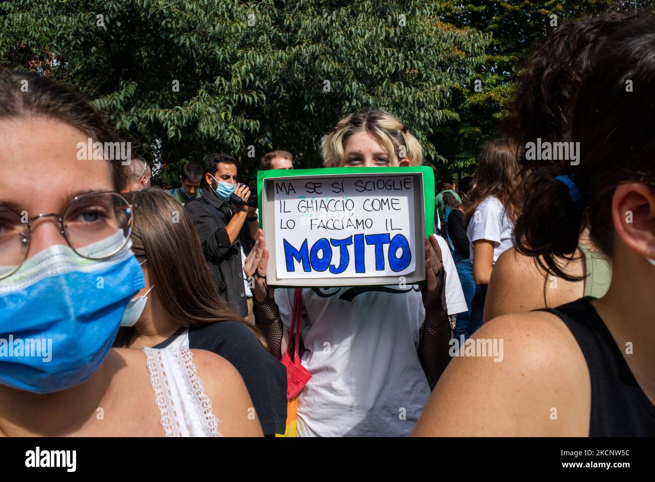 01/10/2021 Milano, Italy Protesters of Fridays For Future during the ...