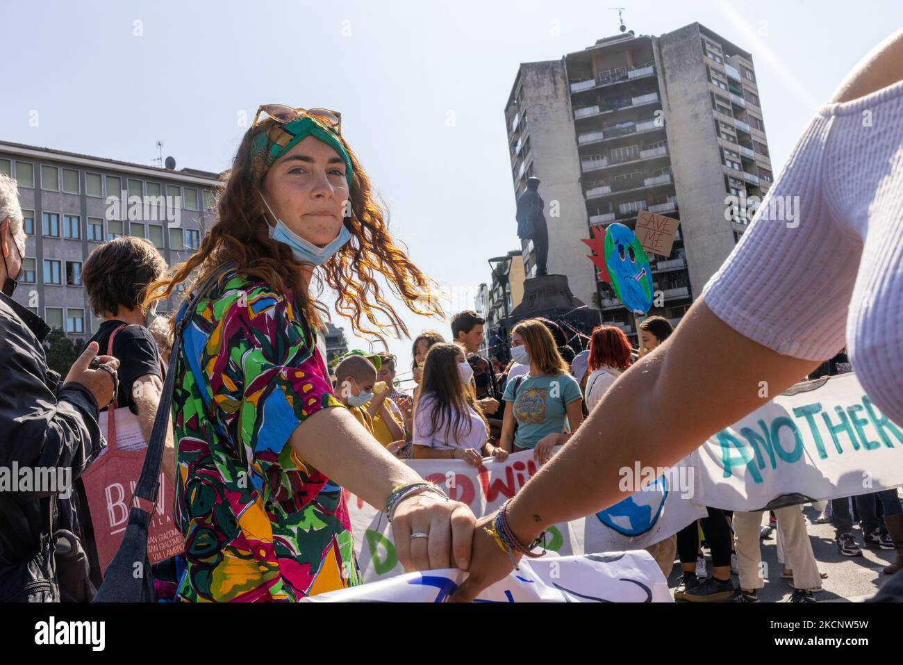 01/10/2021 Milano, Italy Protesters of Fridays For Future during the ...
