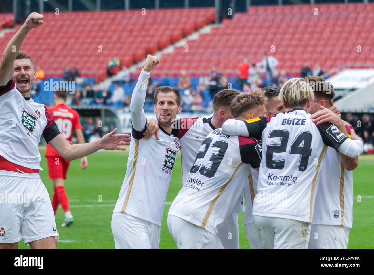Daniel Hanslik of 1.FC Kaiserslautern celebrates after scoring his team ...
