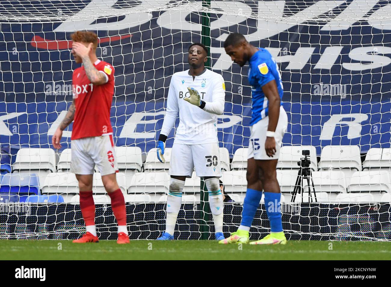 Nottingham Forest goalkeeper Brice Samba gestures during the Sky Bet ...