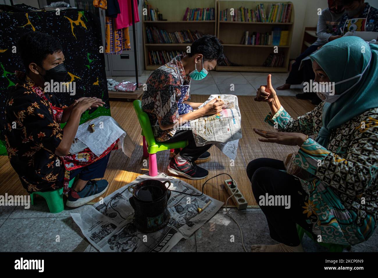 Batik activity by children with special needs, small and medium ...