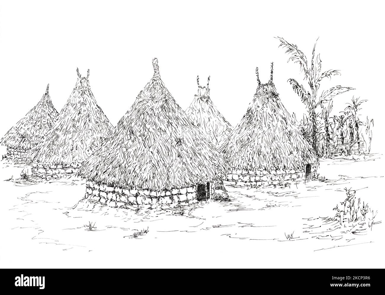 Conical huts Cut Out Stock Images & Pictures - Alamy