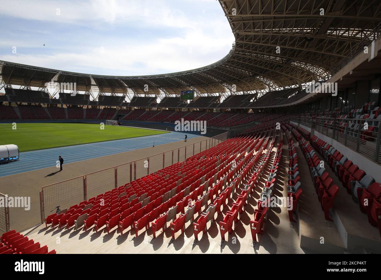 Photo taken on Oct. 4, 2021, shows the main stadium of the Oran ...