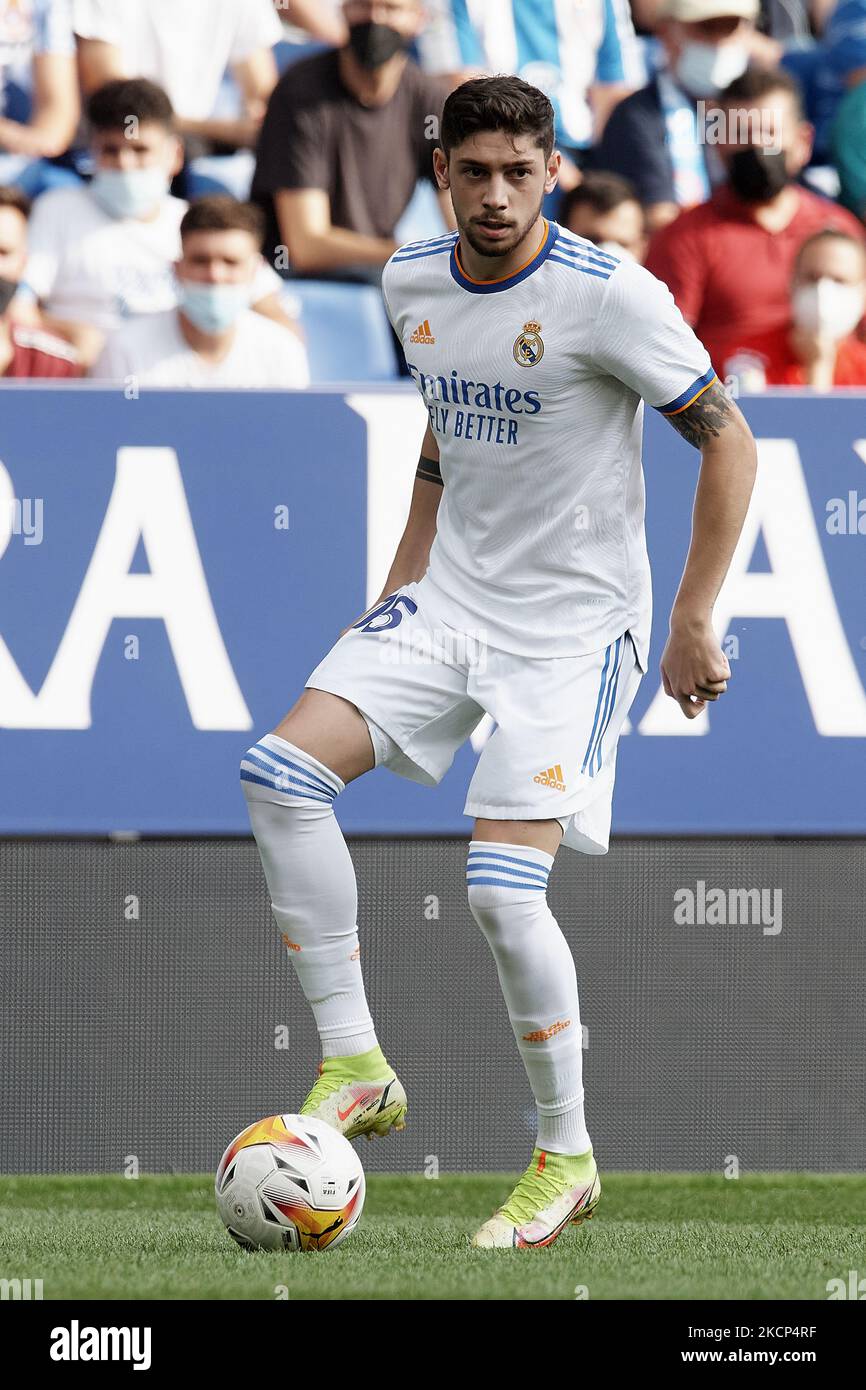 Federico Valverde of Real Madrid in action during the La Liga Santander ...