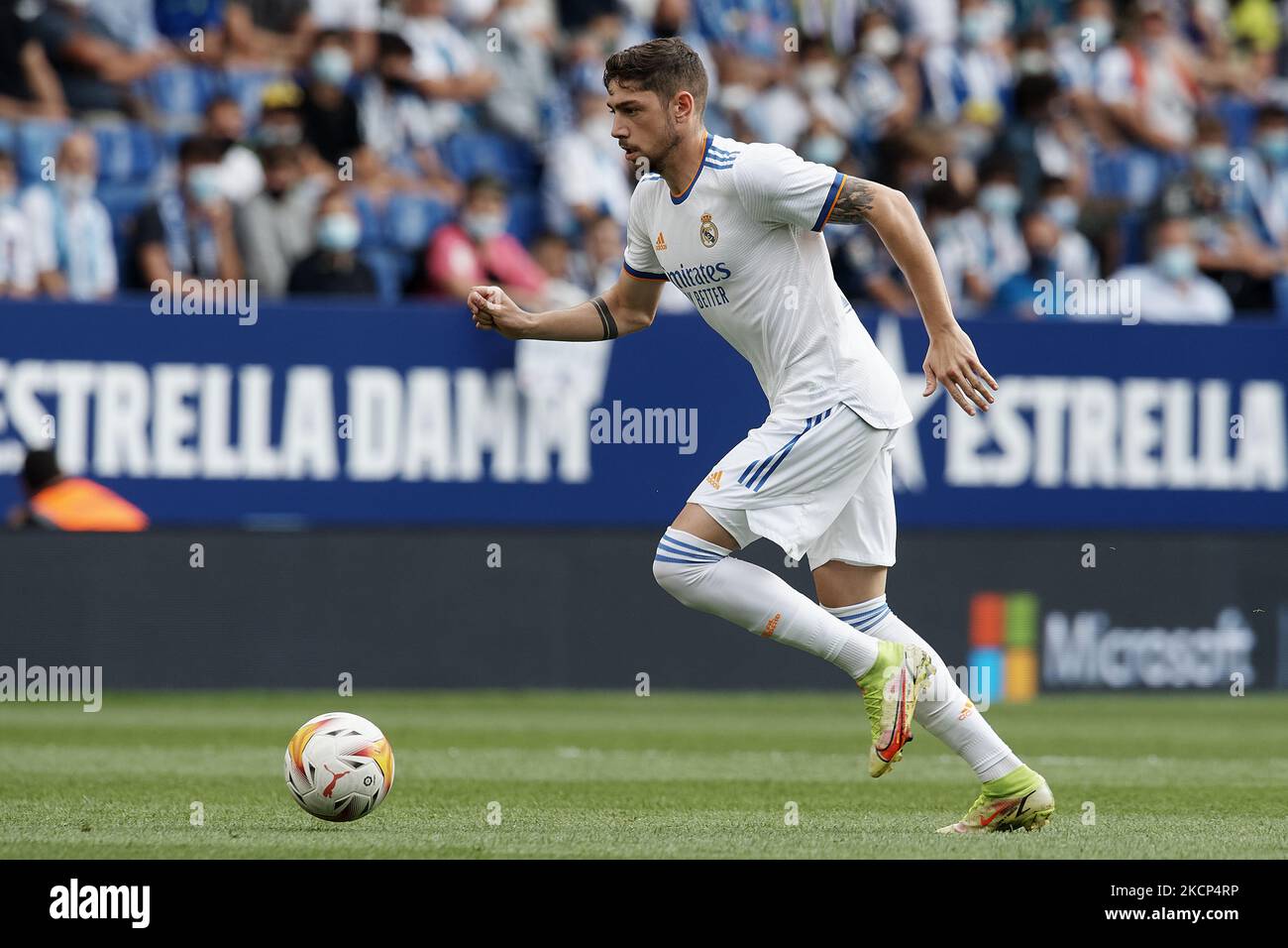 Federico Valverde of Real Madrid in action during the La Liga Santander ...