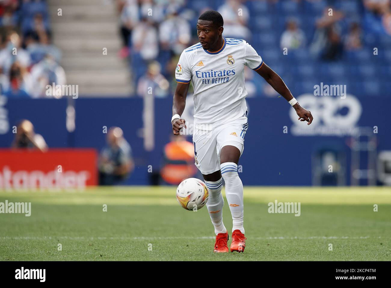 David Alaba of Real Madrid runs with the ball during the La Liga ...