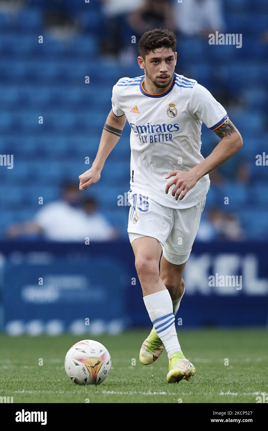 Federico Valverde of Real Madrid in action during the La Liga Santander ...