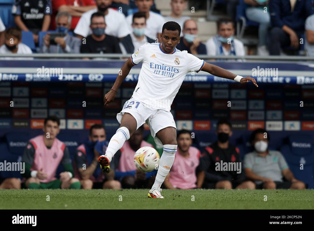Rodrygo of Real Madrid controls the ball during the La Liga Santander ...