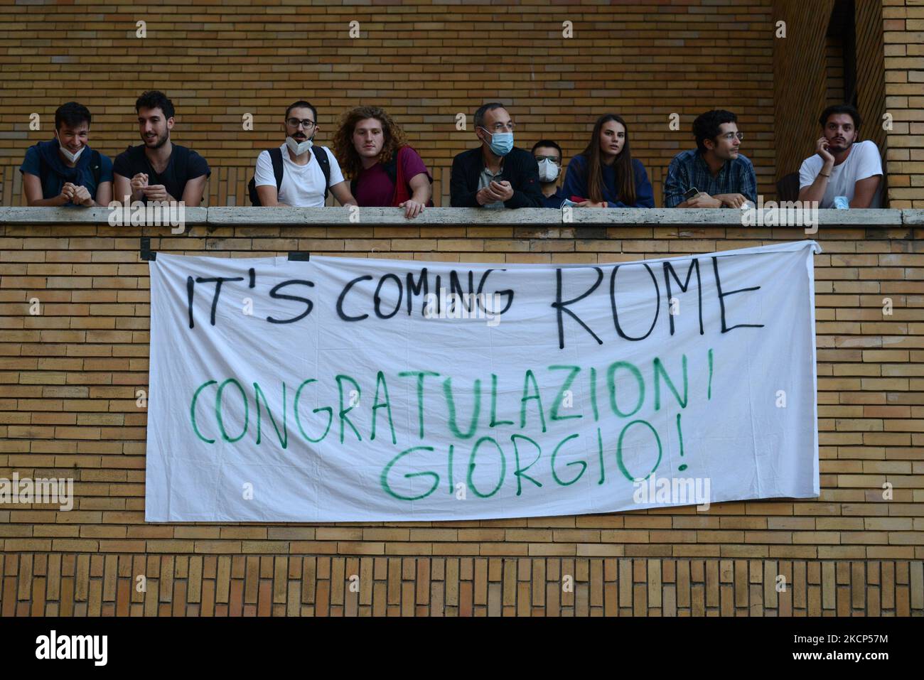 The banner on the faculty of physics with the inscription "It's Coming ...