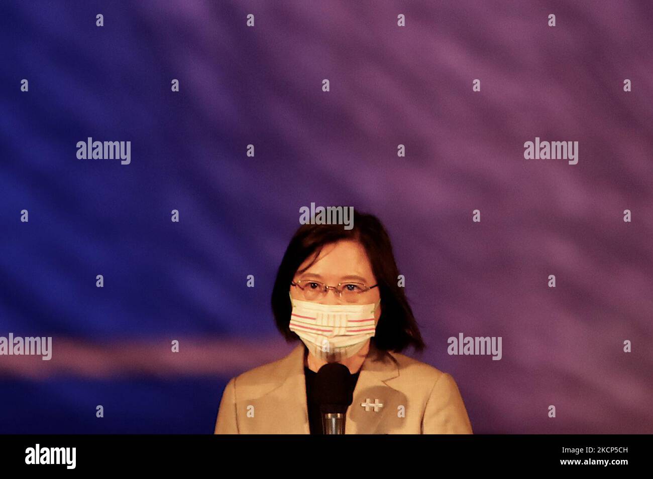 Taiwan President Tsai Ing-wen speaks during an opening ceremony of a ...