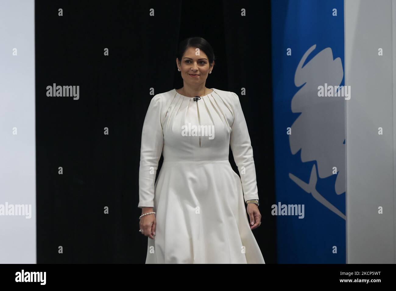 Priti Patel MP, Home Secretary, gives her speech on day three of the ...