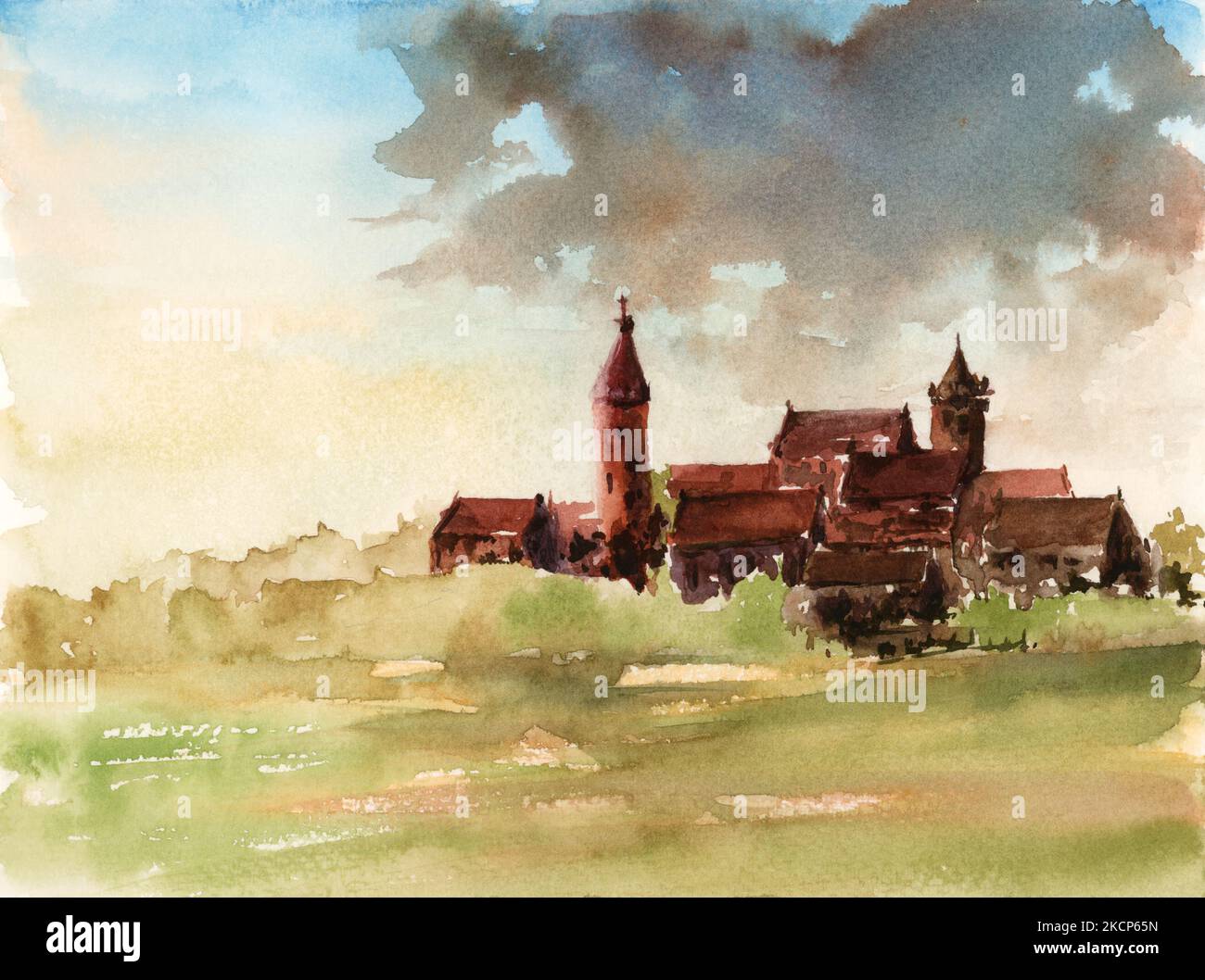 Medieval Town Painting