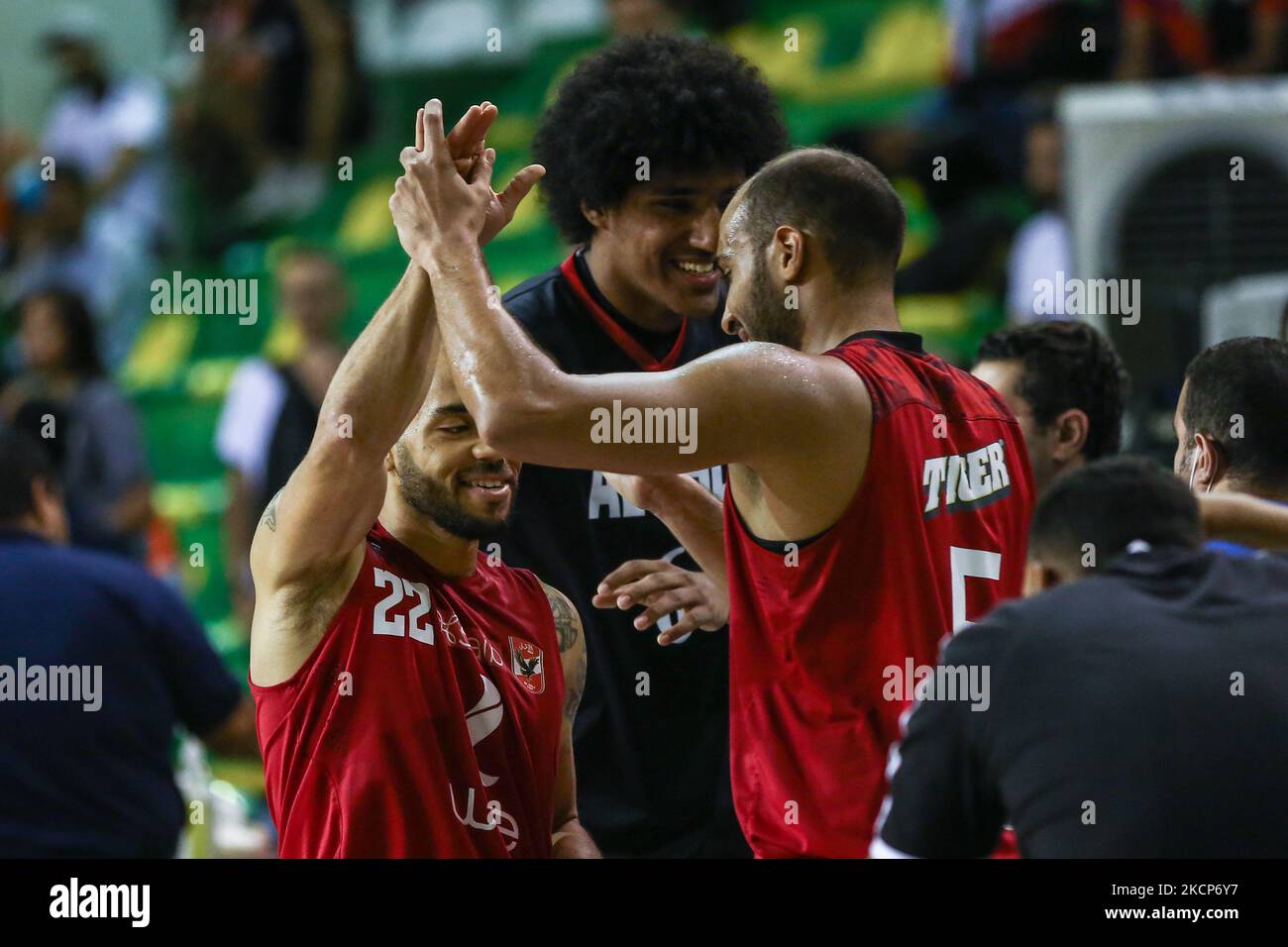 (22) Michael Jovan Thompson (5) Amr A - Gandy celebrating for victory ...