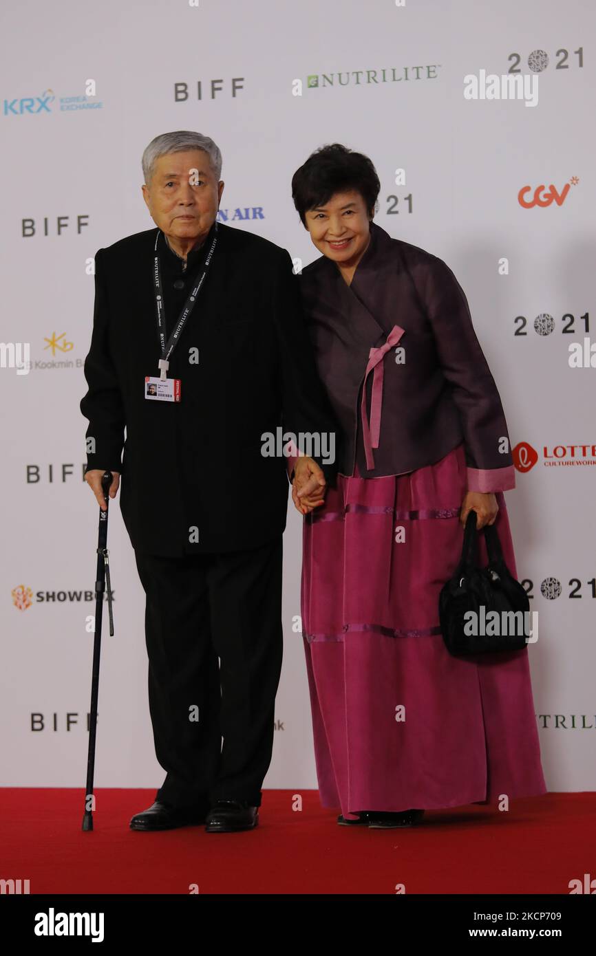 Dridector Im Kwon Taek(l) and His wipe stand pose for opening photo ...