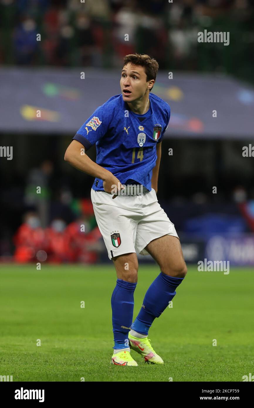 Federico Chiesa of Italy in action during the UEFA Nations League ...